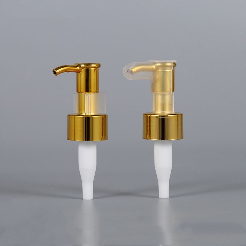 Customized Screw Lock Lotion Dispenser Pump 24 / 410 Gold Shampoo Soap For Bottles